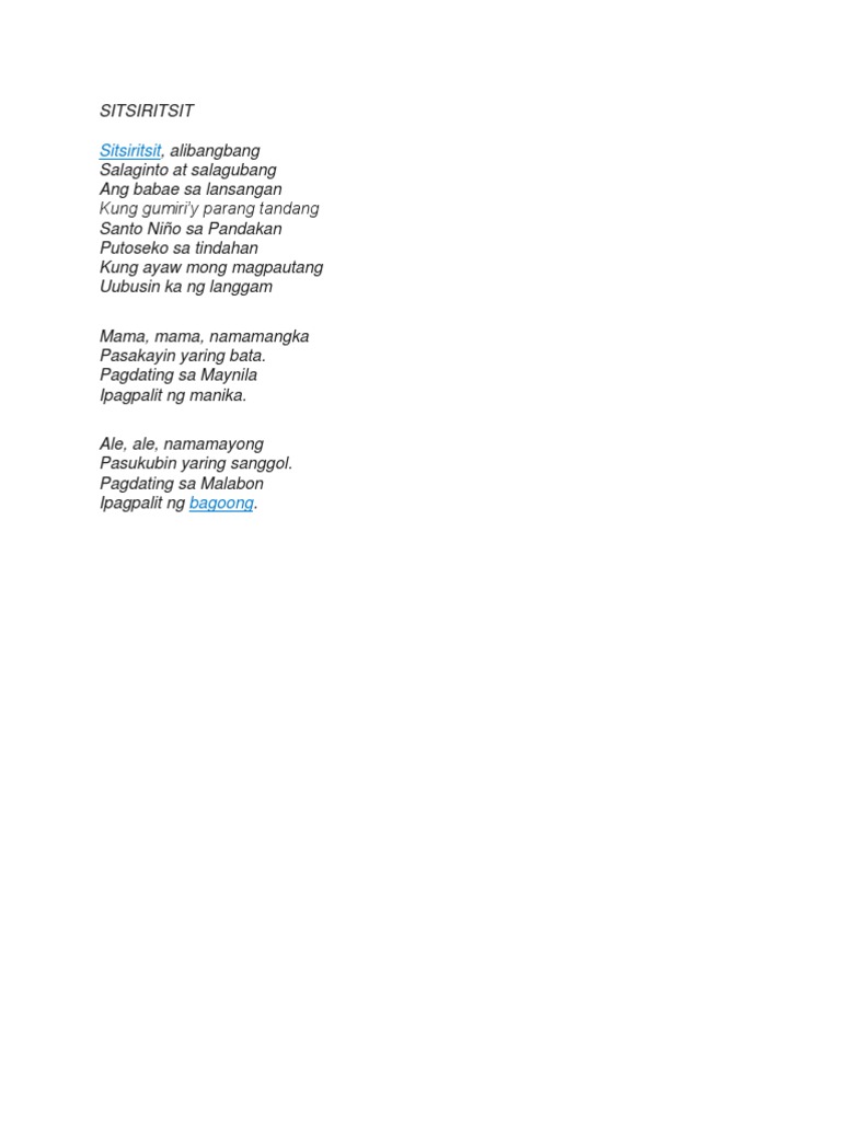 Sitsiritsit | PDF