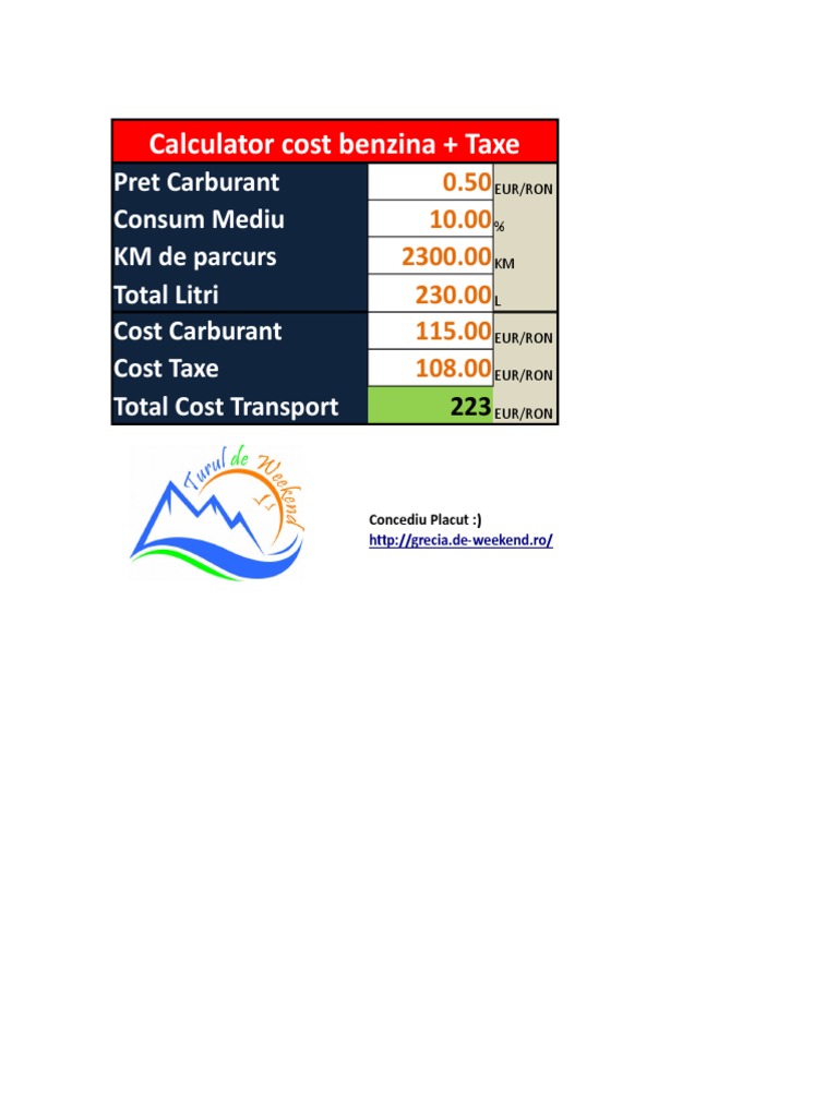 Calculator Cost Transport v2 | PDF