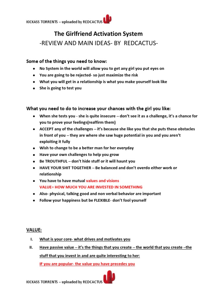 The Girlfriend Activation System PDF | PDF