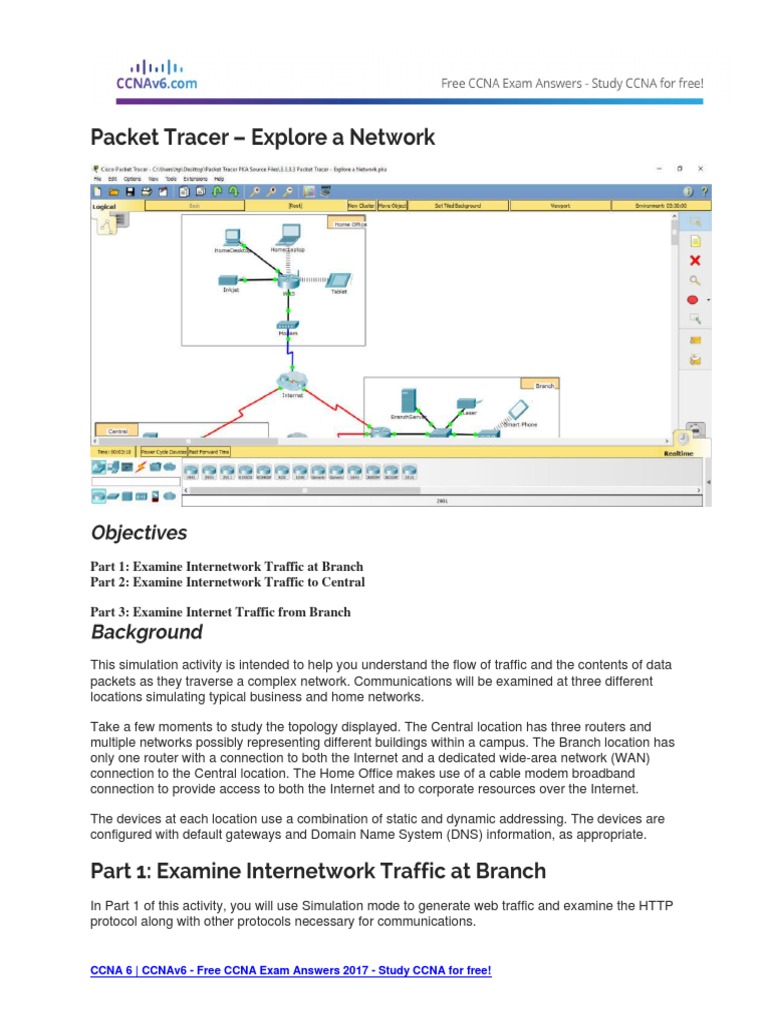3.3.3.3 Packet Tracer - Explore A Network Instructions Answers | PDF | Computer Network | Domain ...