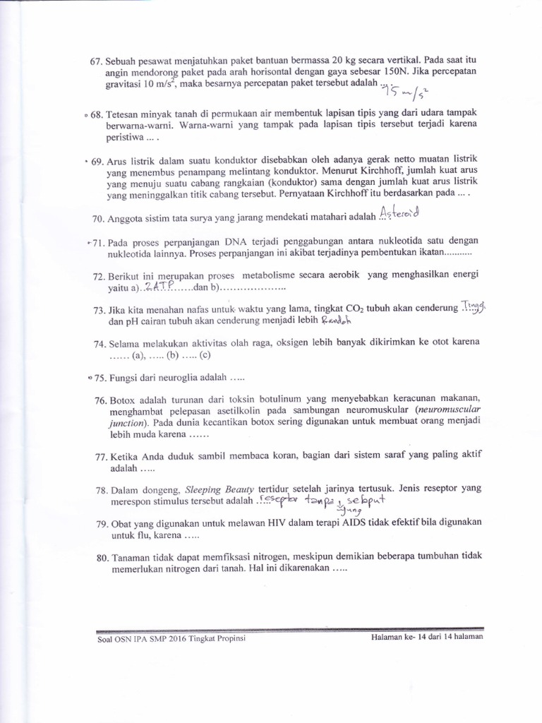 Soal OSP IPA 2016 - 16 PDF | PDF