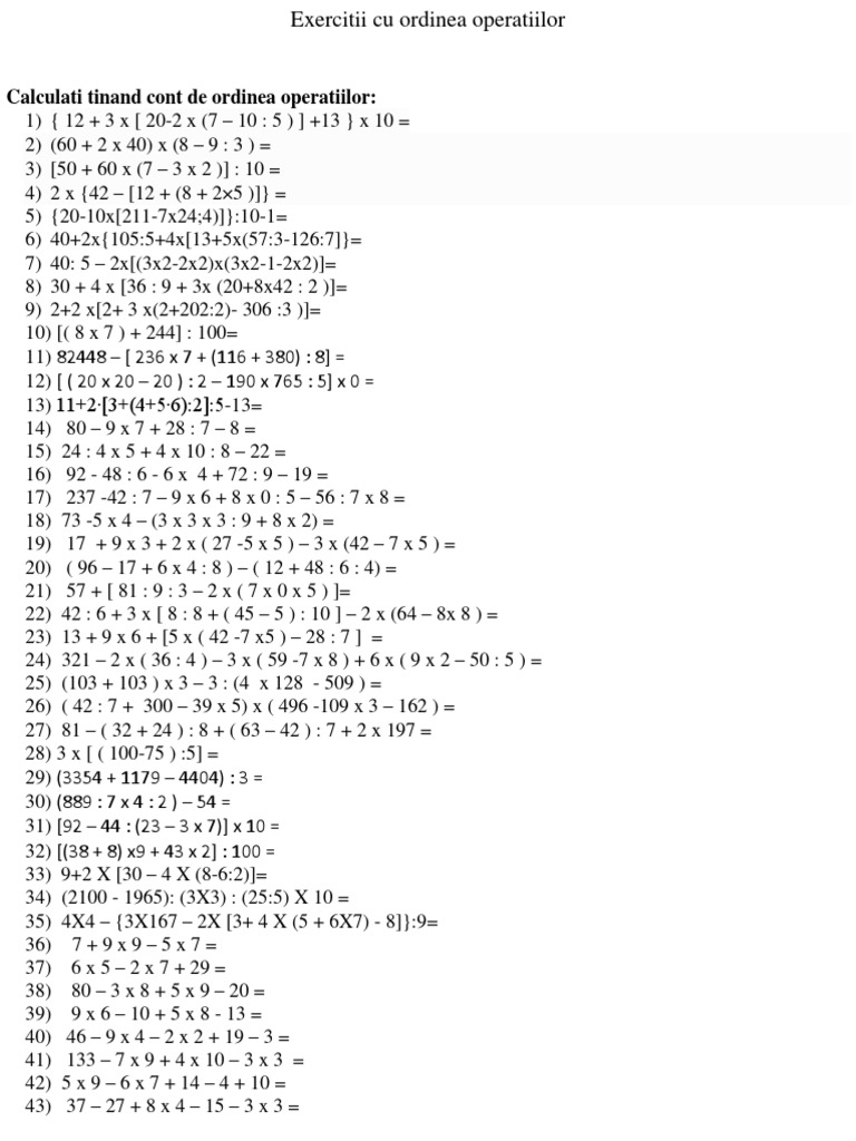 Exercitii cu ordinea operatiilor si ecuatii.pdf