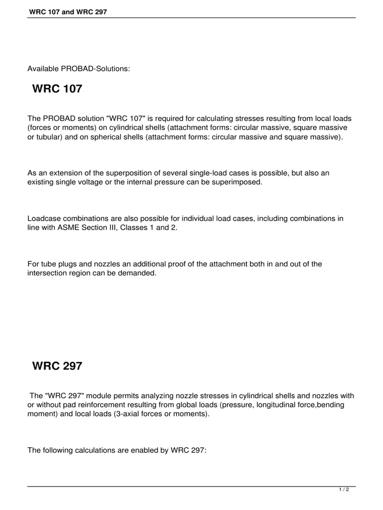 WRC 107 and WRC 297 | PDF