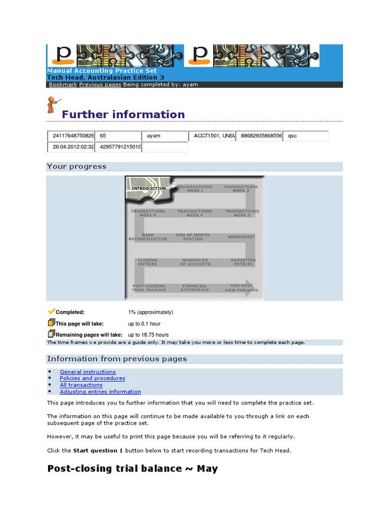 Manual Accounting Practice Set | Download Free PDF | Debits And Credits ...