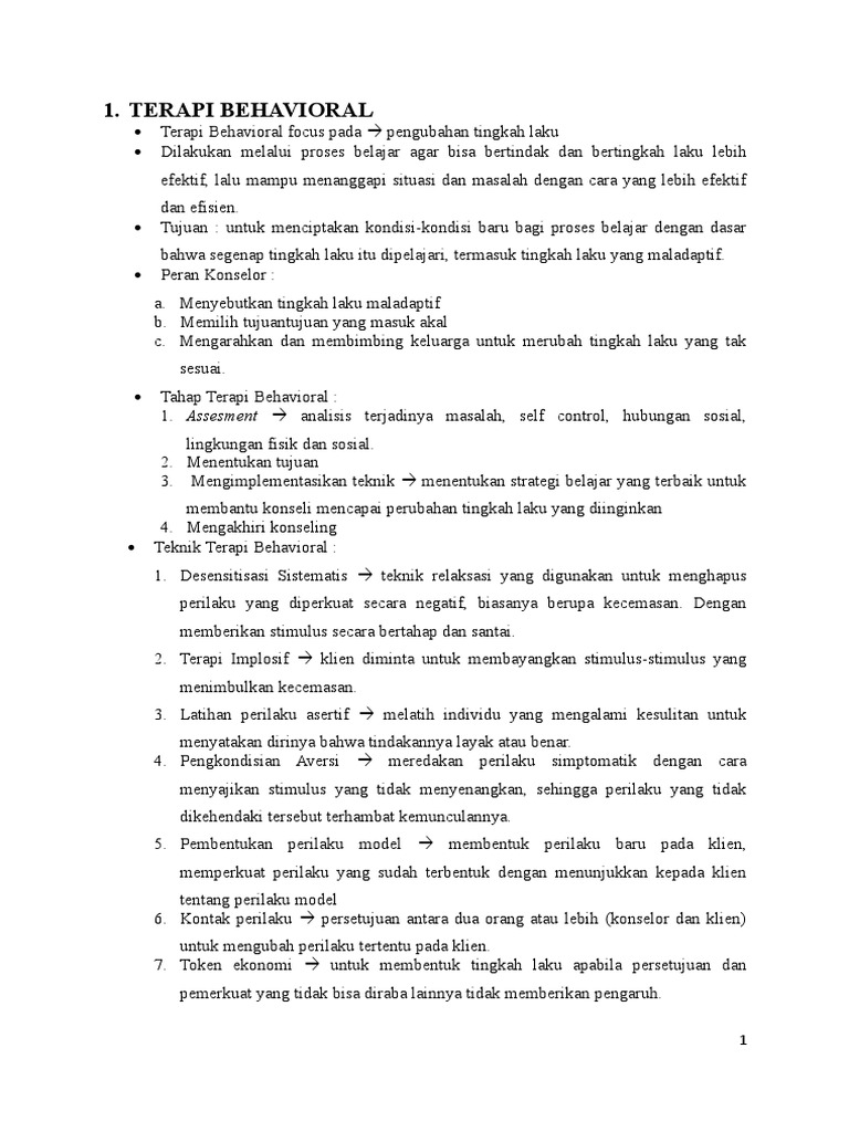 Macam-Macam Terapi Psikologi | PDF