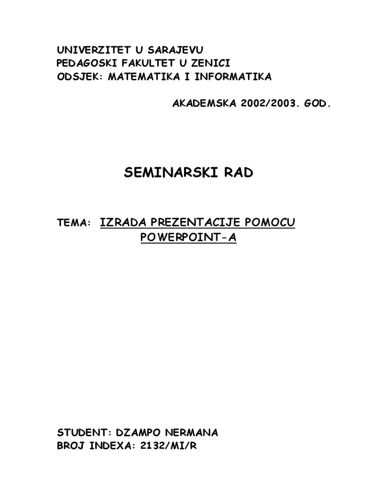 Izrada Prezentacije Pomocu Powerpointa | PDF
