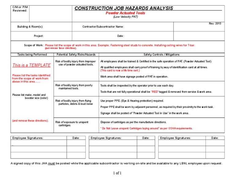 Powder Actuated Tools | PDF | Personal Protective Equipment | Prevention
