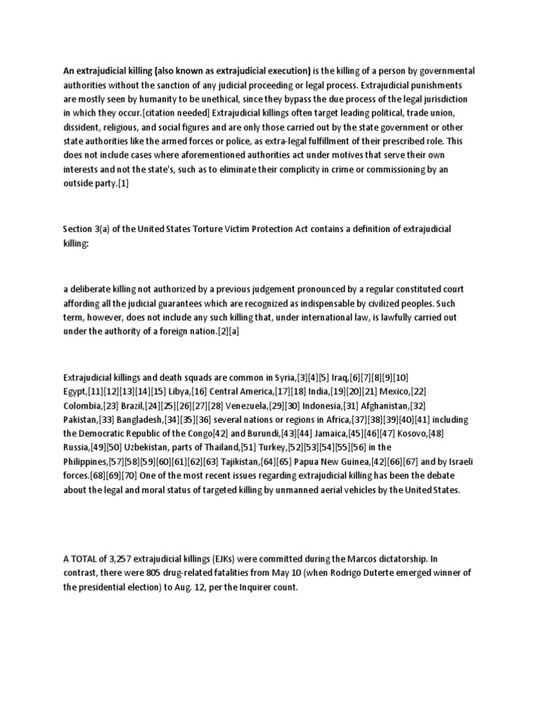 Extrajudicial Killing | PDF | Crimes Against Humanity | Crime & Violence