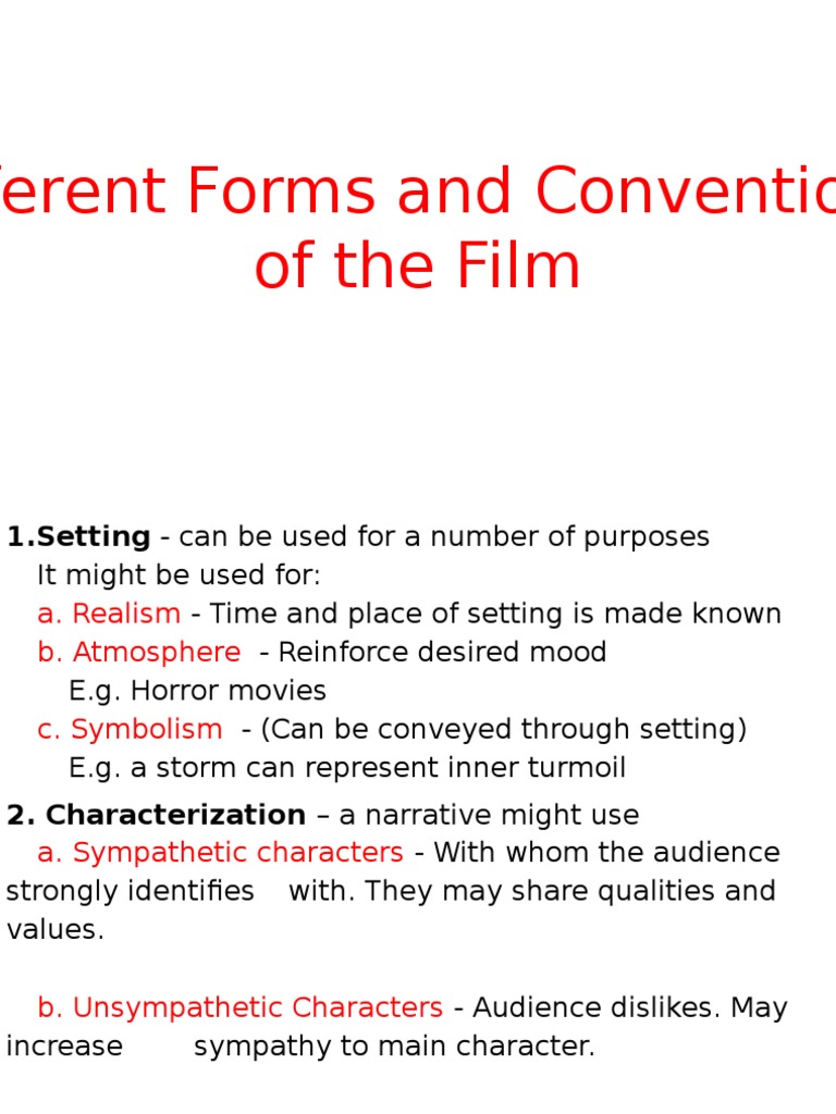 Different Forms and Conventions of The Film | PDF