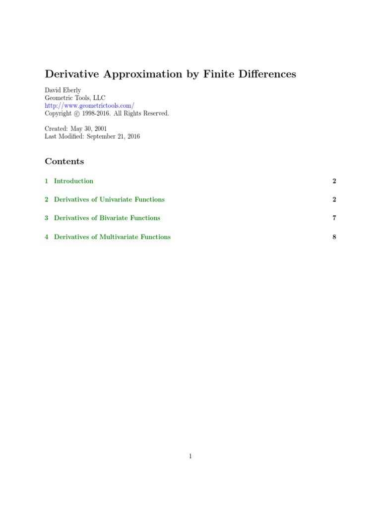 Derivative Approximation by Finite Differences | PDF | Finite Difference | Derivative