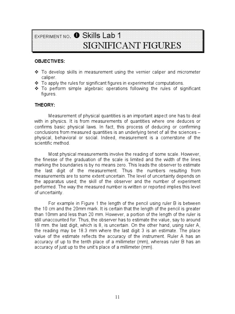 Significant Figures in Physics Measurements | PDF | Significant Figures ...