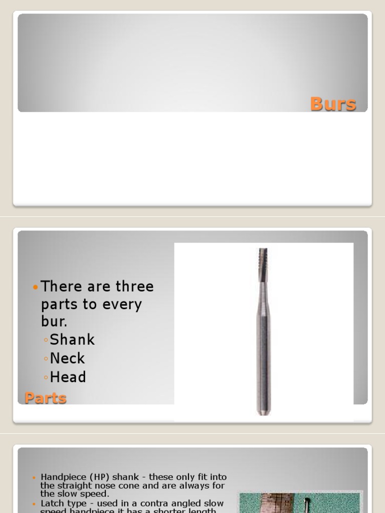 Burs PDF | PDF | Dentistry Branches | Dentistry
