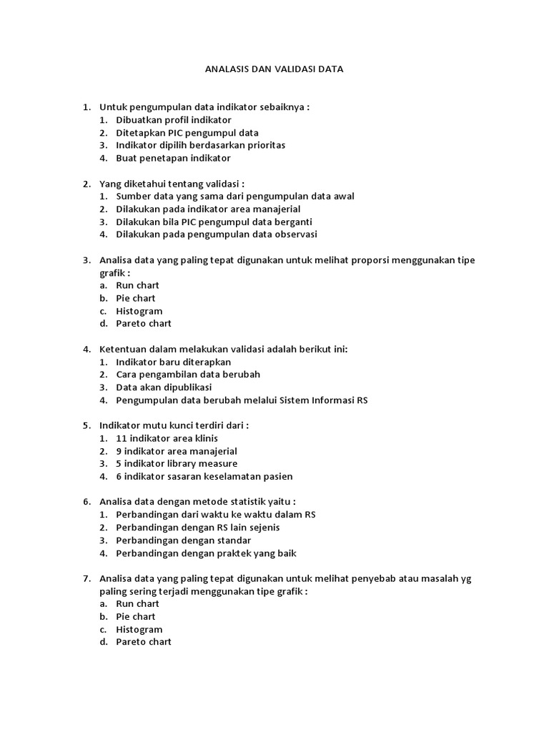 Soal Analisis Dan Validasi | PDF