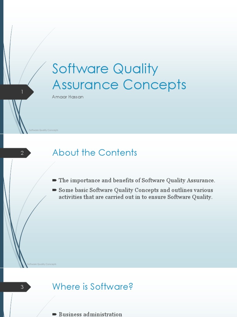 Software Quality Assurance Overview | PDF | Quality Assurance ...