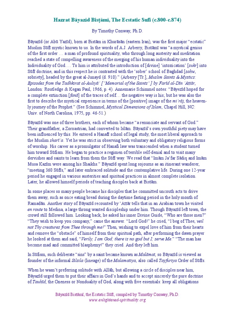 Sufism Bayazid Bistami | PDF | Sufism | God