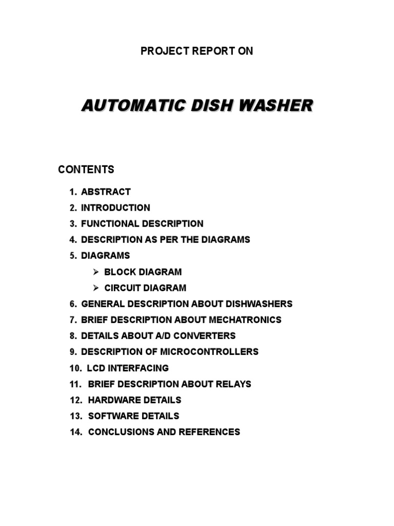 Automatic Dishwasher Project Report | PDF | Operational Amplifier ...