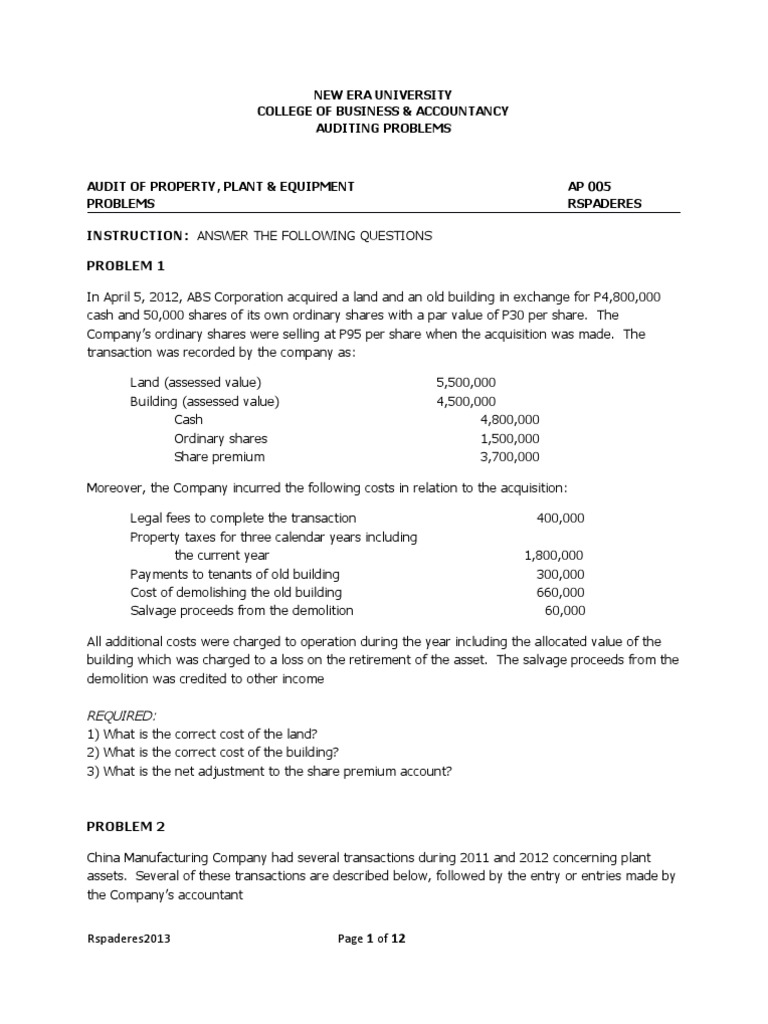 PPE Handouts | PDF | Book Value | Depreciation