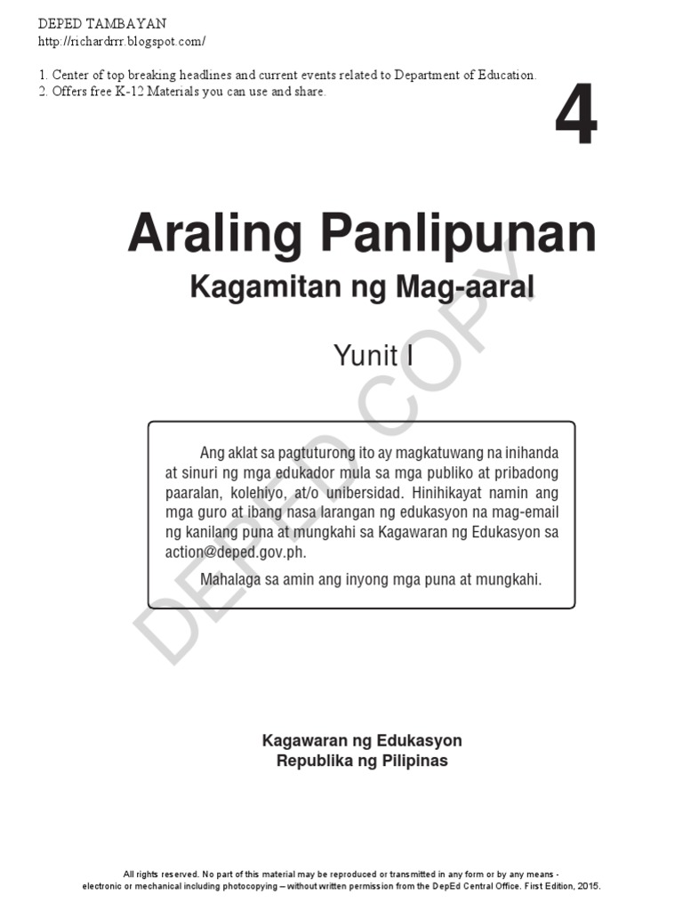 Grade 4 Araling Panlipunan Yunit 1.pdf