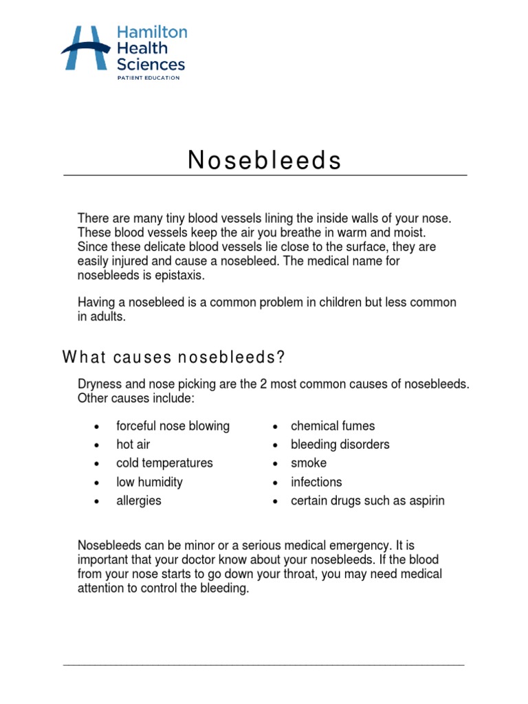 Nosebleeds TH | PDF | Human Nose | Bleeding