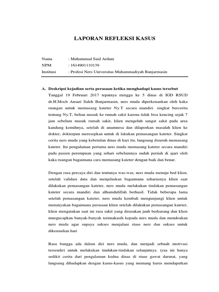 Laporan Refleksi Kasus | PDF