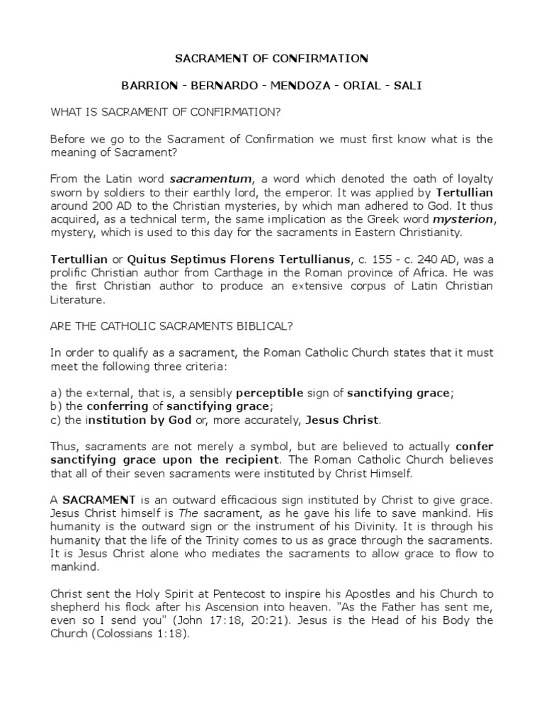 Understanding the Sacrament of Confirmation | PDF | Confirmation ...