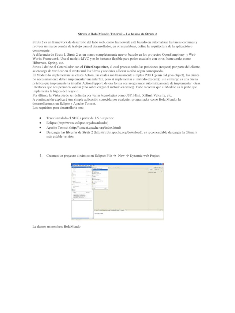 Struts 2 Hola Mundo Tutorial | PDF | Marco de software | Páginas del ...