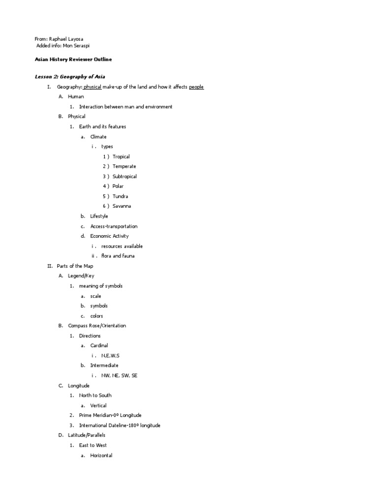Lesson 2 Geography of Asia | PDF | Asia | Geography