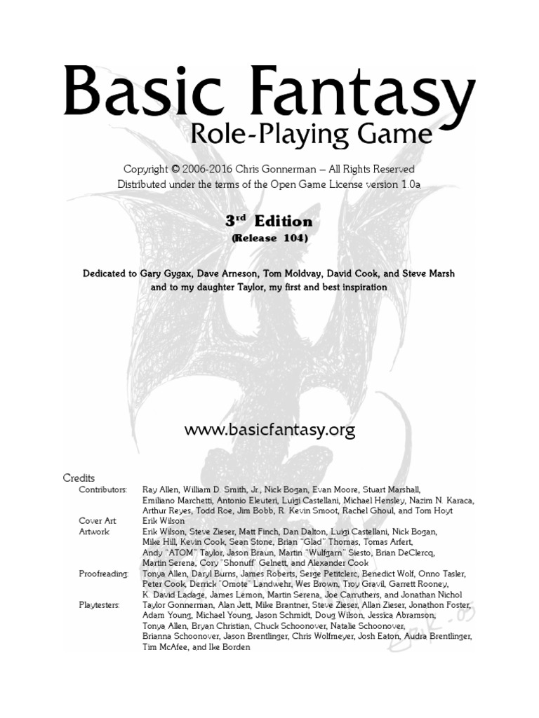 Basic Fantasy RPG Rules r104 PDF | PDF | Dungeons & Dragons | Role ...