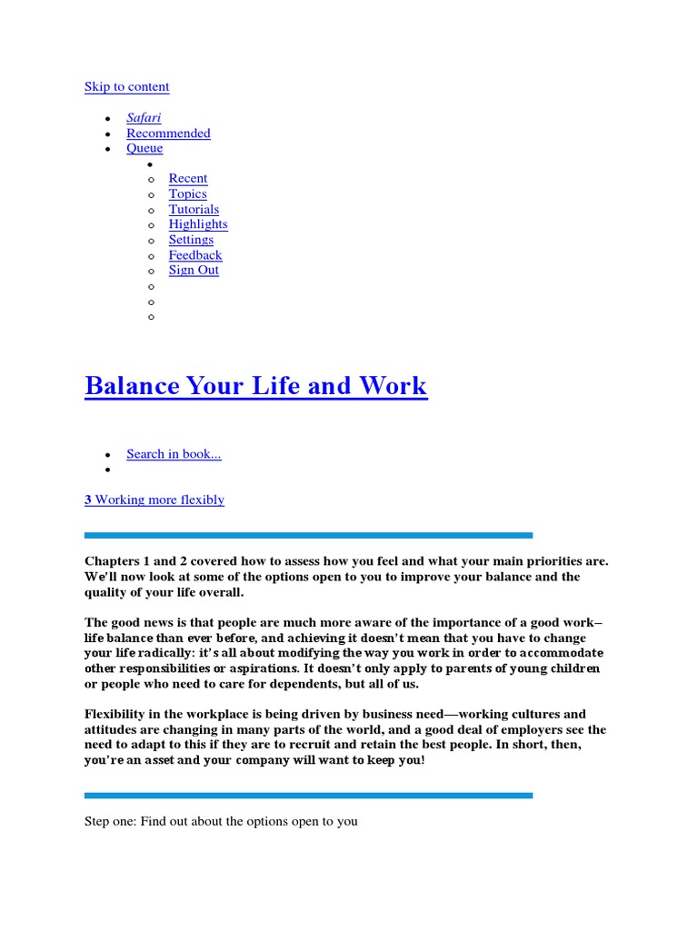 Balance Your Life | PDF | Work–Life Balance | Working Time