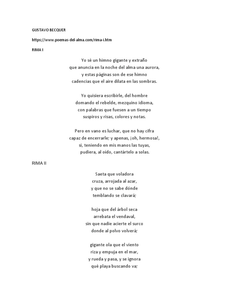 Poema Becquer | PDF | Naturaleza