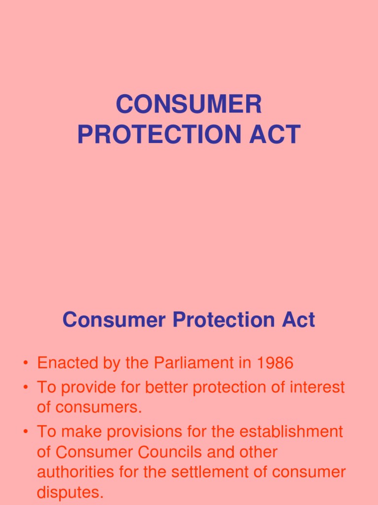 Consumer Protection Act | PDF | Consumer Protection | Virtue