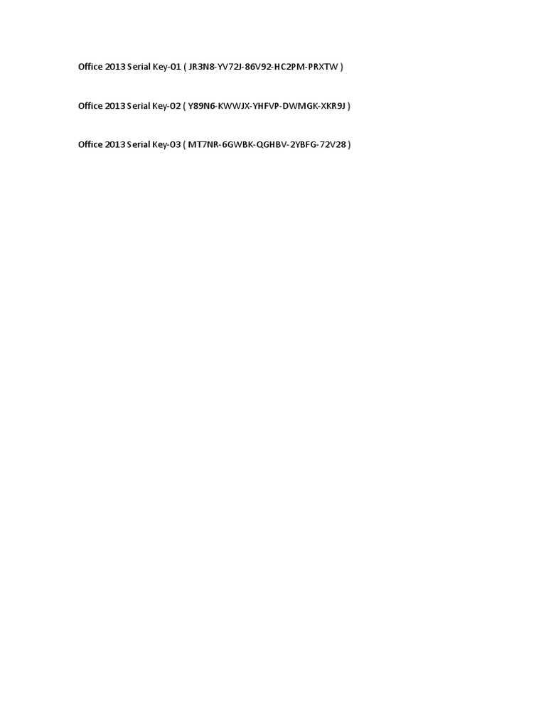 Office 2013 Serial Key | PDF