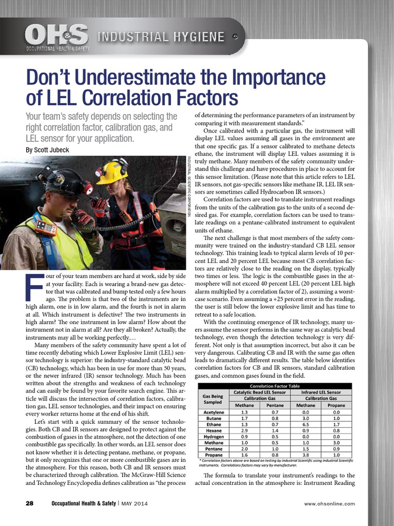 LEL Correlation Factors | PDF | Methane | Gases