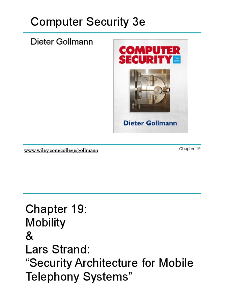 Computer Security 3e: Dieter Gollmann | PDF | Telecommunications Engineering | Cyberwarfare