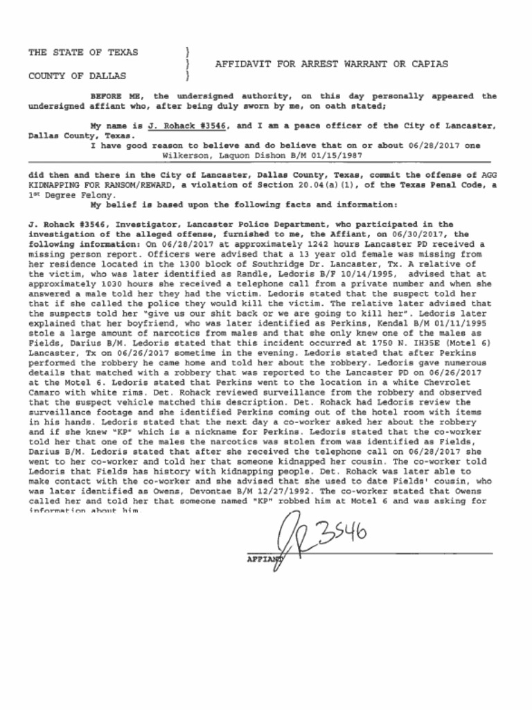 Arrest Warrant: Darius Fields 3 | PDF