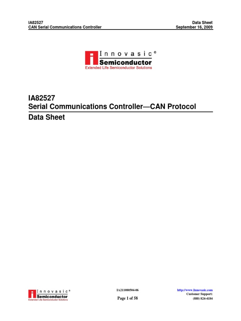 IA82527 Data Sheet | PDF | Input/Output | Digital Technology