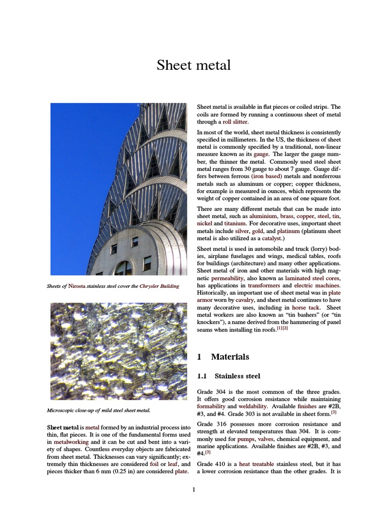 Sheet Metal | PDF | Sheet Metal | Process Engineering