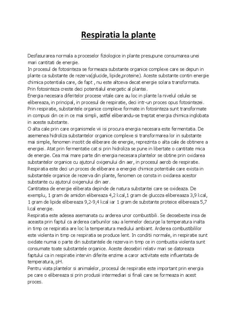 Respiratia La Plante