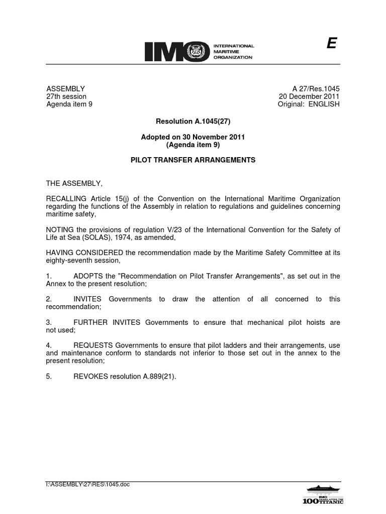 PILOT TRANSFER ARRANGEMENTS.pdf | Rope | Ships