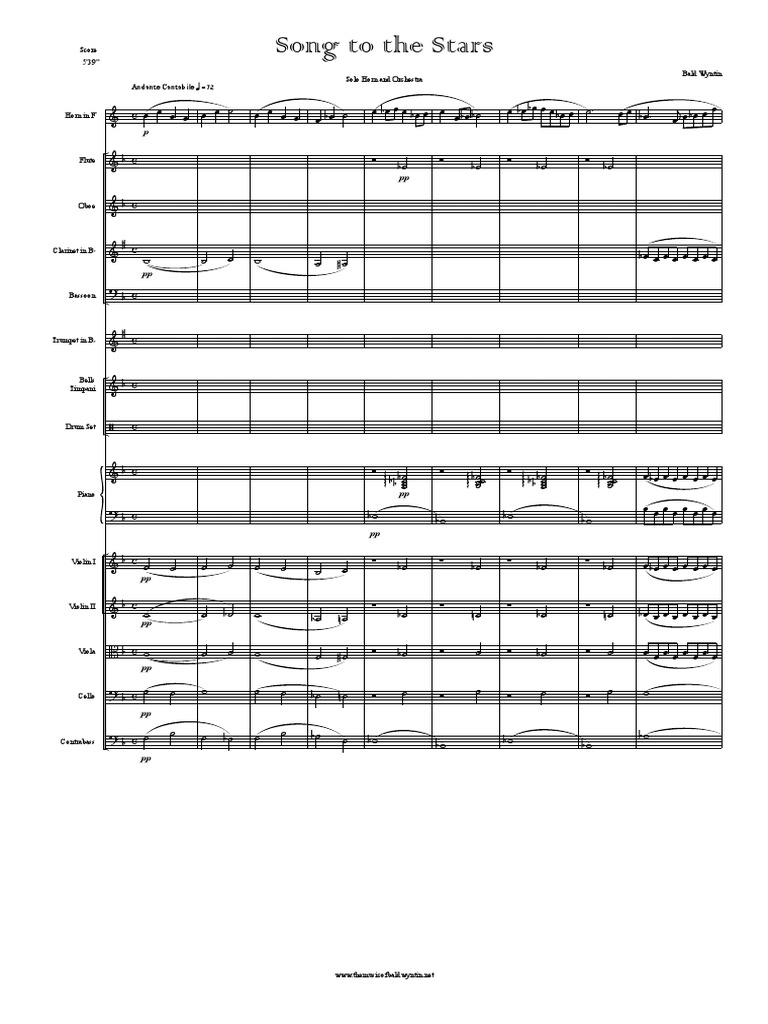 Bald Wyntin Horn and Orchestra Song To The Stars Score+Parts | PDF