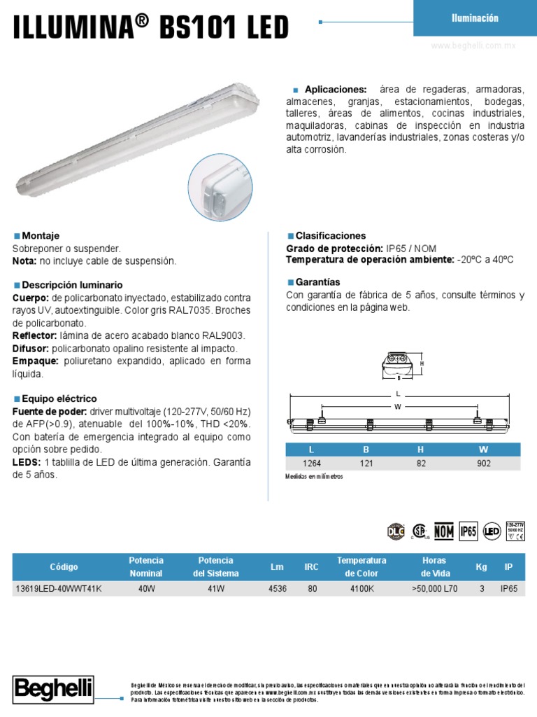 BS101 LED Beghelli | PDF | Diodo emisor de luz | Encendiendo