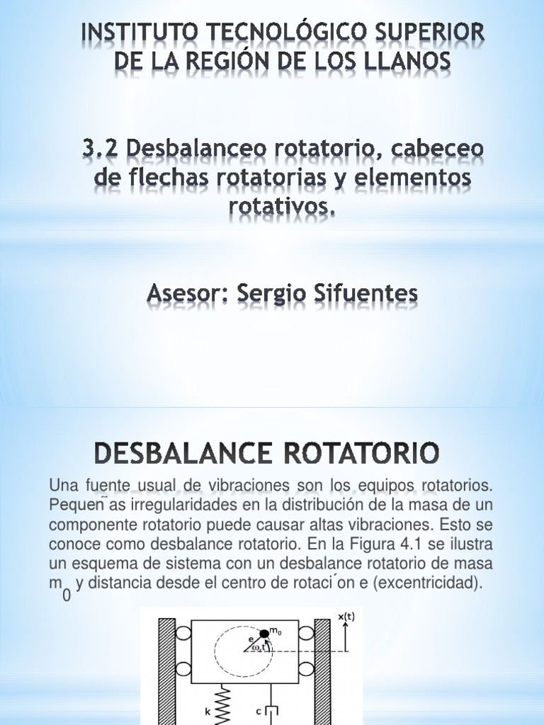 Desbalanceo Rotatorio | Mecánica | Física y matemáticas