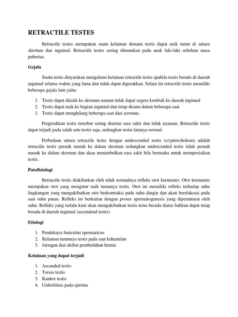 Retractile Testes | PDF