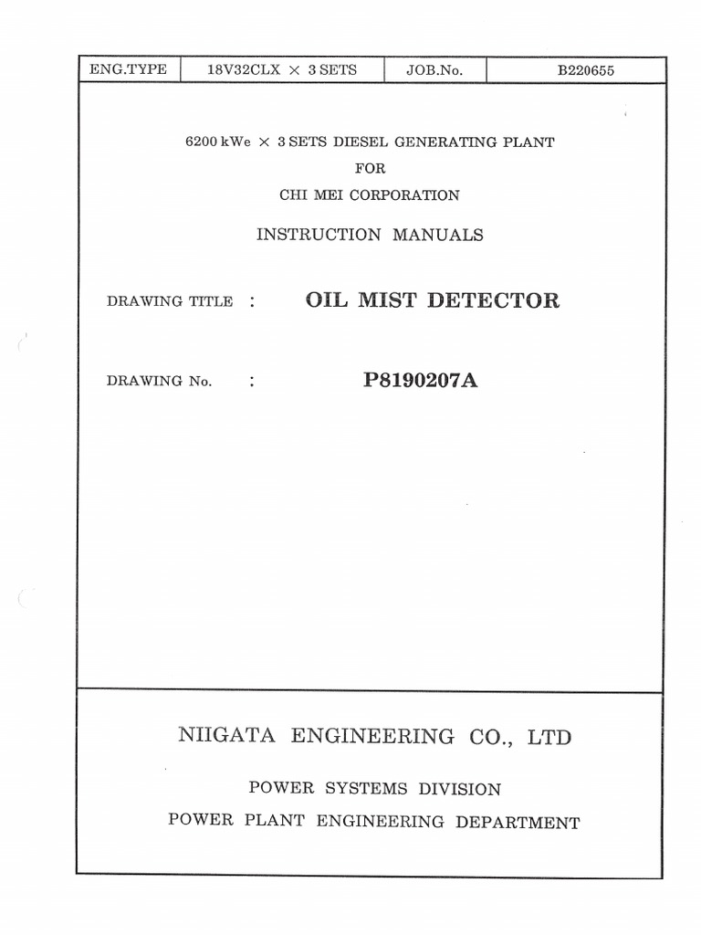 7-Oil Mist Detector P8190207A | PDF