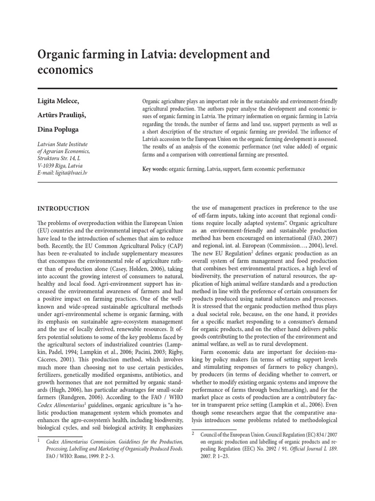 Latvia Agriculture | PDF | Organic Farming | Farms