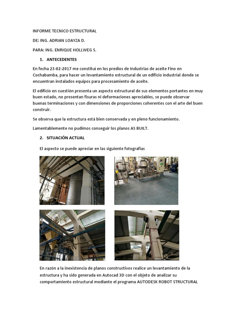 Informe Tecnico Estructural Fino Cbba | PDF | Hormigón | Acero