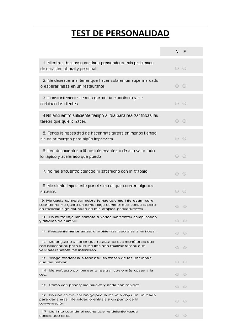 Test de Personalidad | PDF