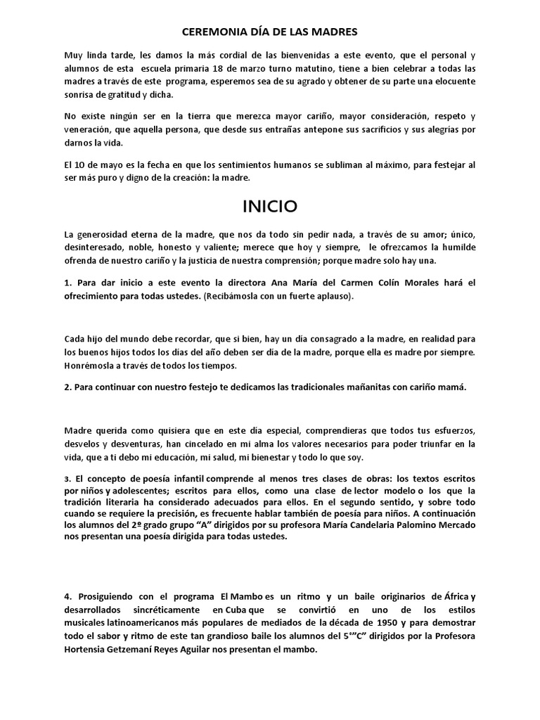 Dia de Las Madres | PDF | Entretenimiento (general)