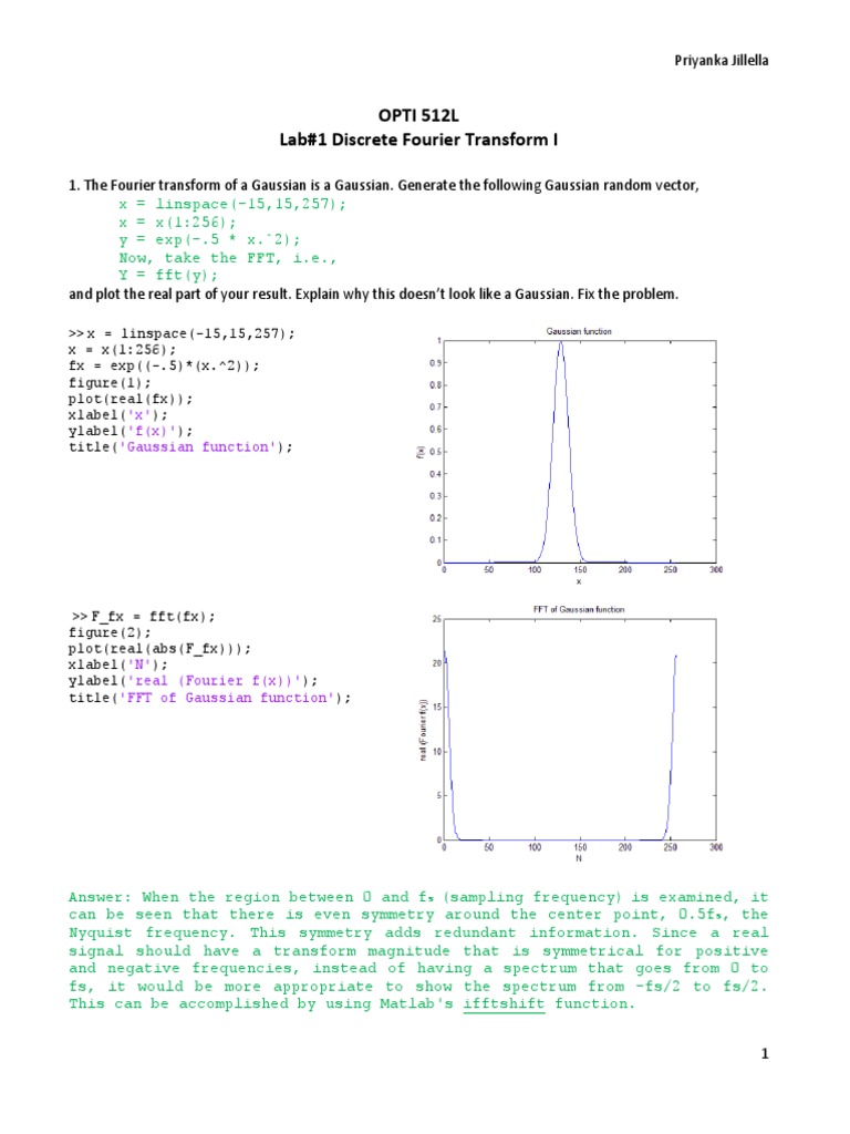 Discrete Fourier Transform Lab | PDF | Fast Fourier Transform | Discrete Fourier Transform