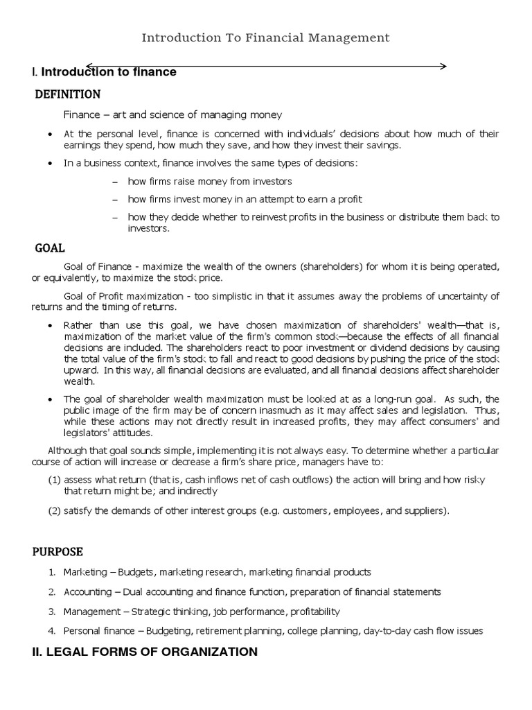 Financial Management Basics Explained | PDF | Securities (Finance ...